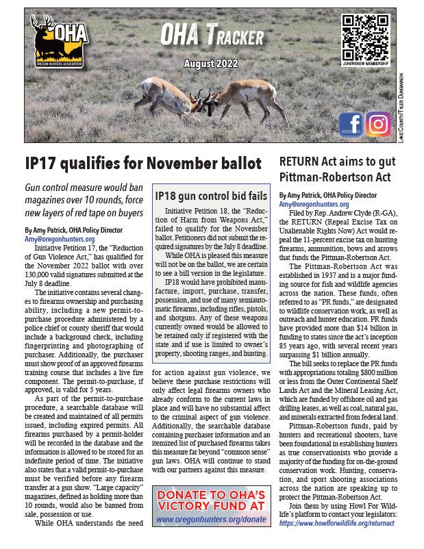 Publications - Oregon Hunters Association: OHA