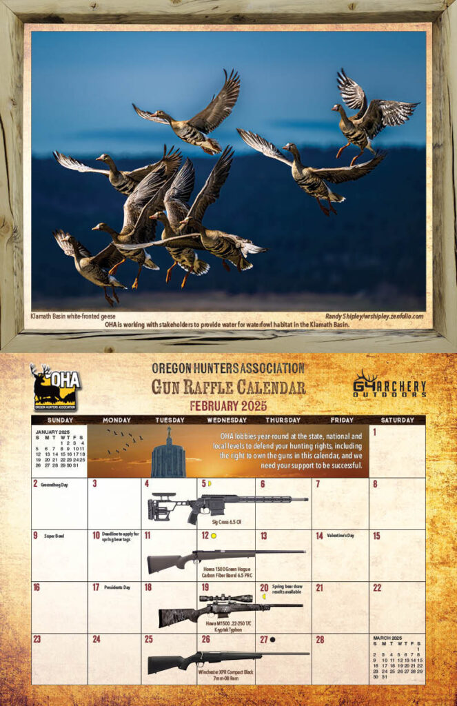 2025 OHA Gun Calendar Feb25 – Oregon Hunters Association