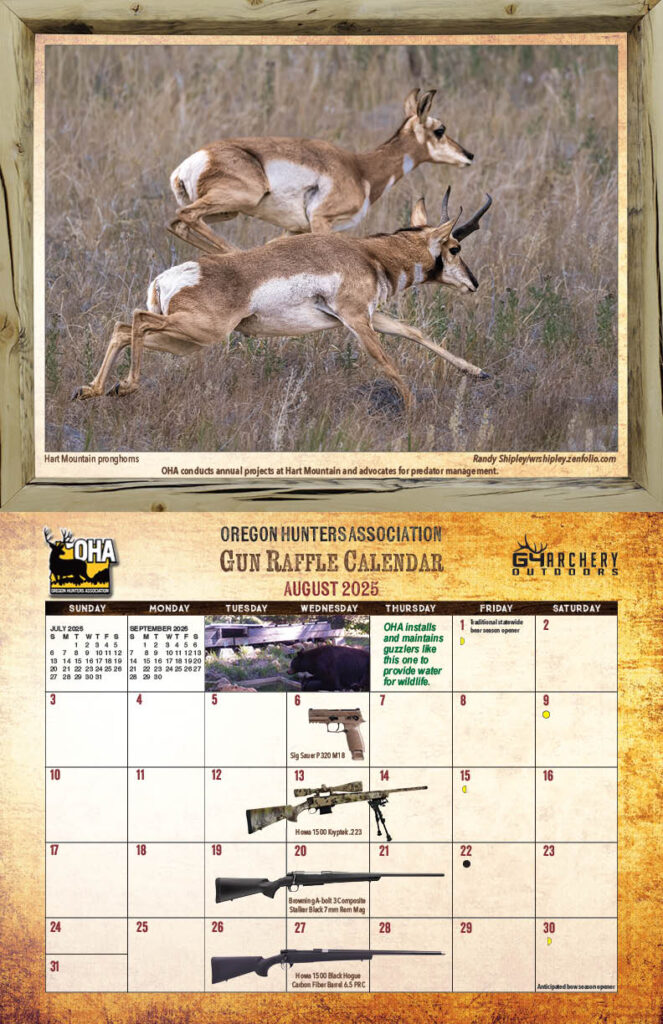 The first OHA ’26 Gun Calendar winner is…. – Oregon Hunters Association