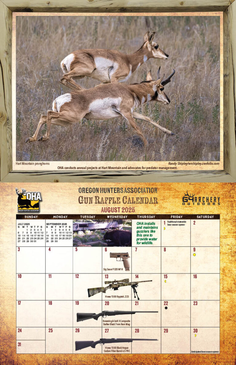 The next OHA ’25 Gun Calendar winner is…. – Oregon Hunters Association
