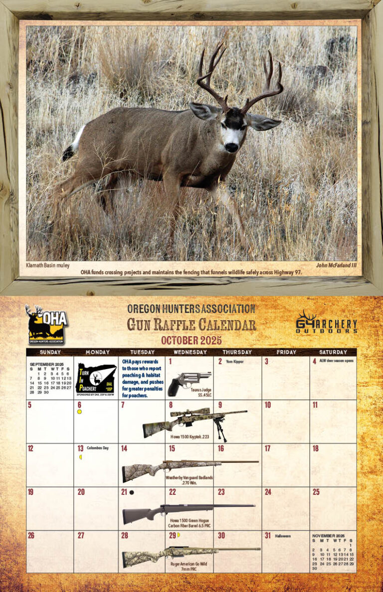 The next OHA ’25 Gun Calendar winner is…. – Oregon Hunters Association